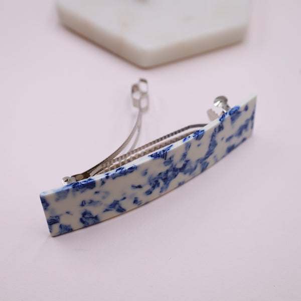 Blue Marble Acrylic Hair Barrette for Thick & Medium Hair | Symila | Symila